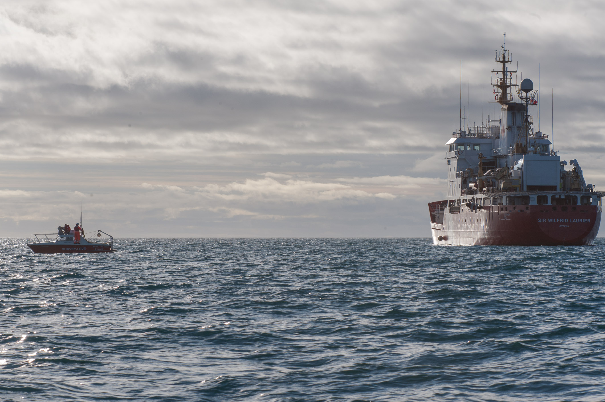 CCGS "Laurier" and One of the Survey Launch