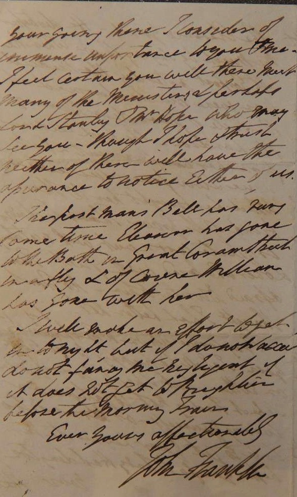 Sir John Franklin Letter to Lady Jane Franklin