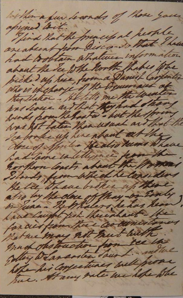 Sir John Franklin Letter to Sir William Parry